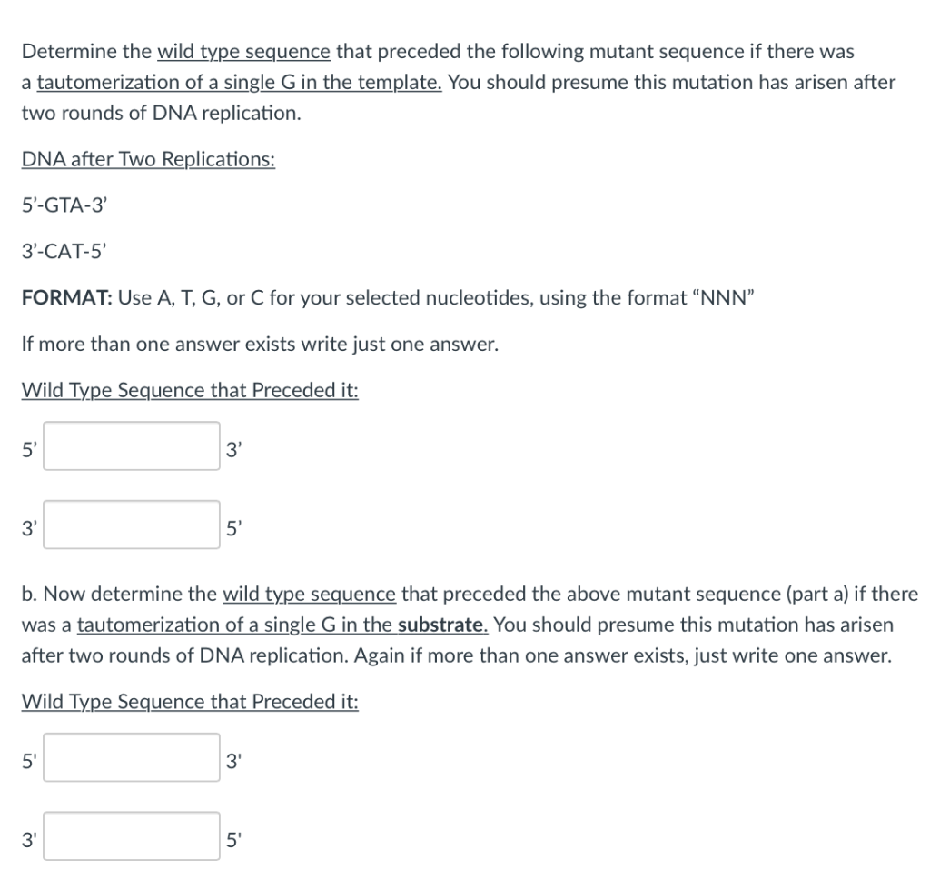 Solved Determine the wild type sequence that preceded the | Chegg.com