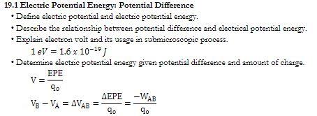 Solved 19.1 Electric Potential Energy: Potential Difference | Chegg.com