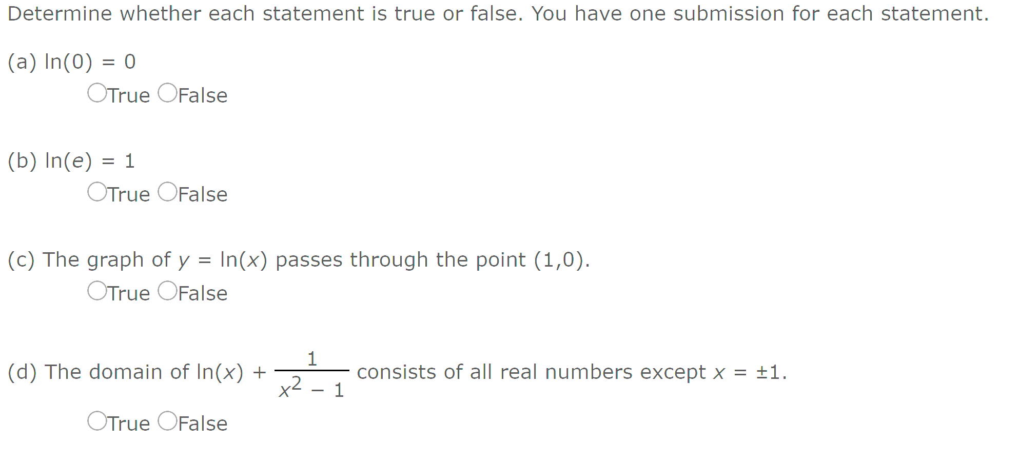 Solved Determine whether each statement is true or false. | Chegg.com