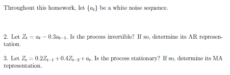 Solved For the conversion part between AR and MA forms, | Chegg.com