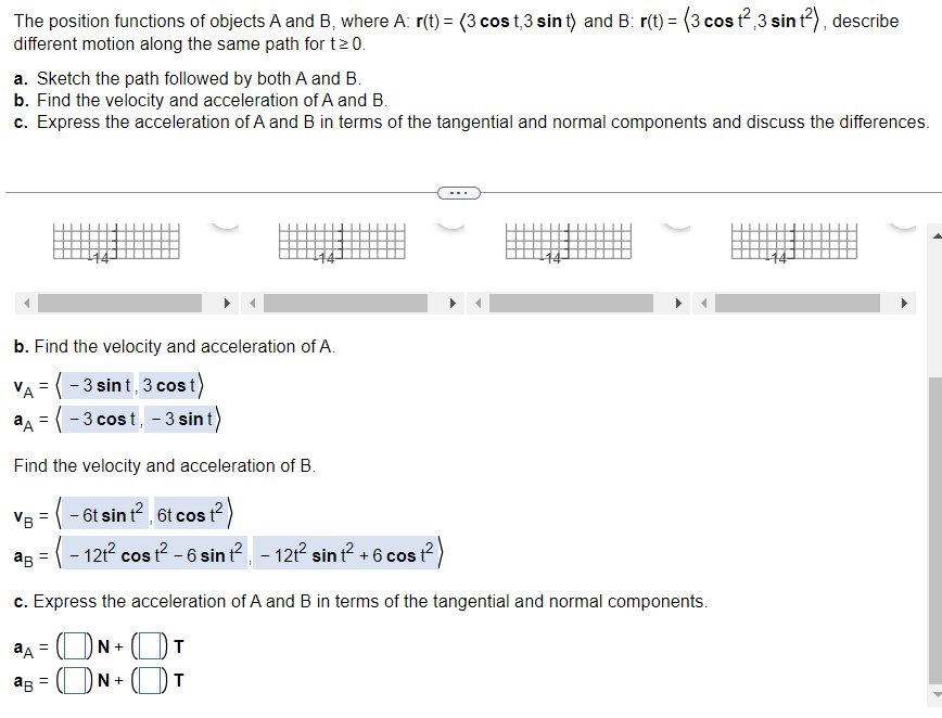 Solved The position functions of objects A and B, where | Chegg.com