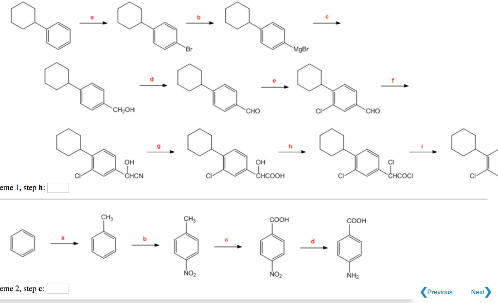 Solved For each of the reaction schemes depicted below, | Chegg.com