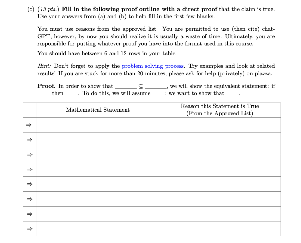 Solved Discrete MathI need to solve Problem c), which is to | Chegg.com