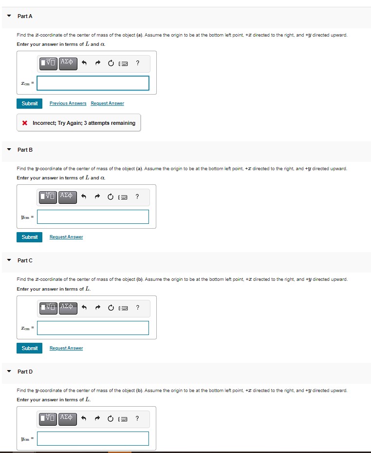 Solved Find the x-coordinate of the center of mass of the | Chegg.com