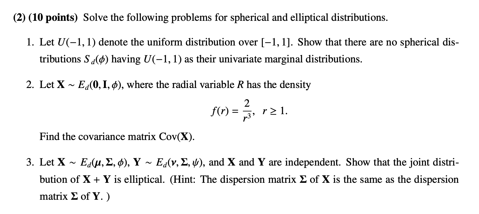Solved 2) (10 points) Solve the following problems for | Chegg.com