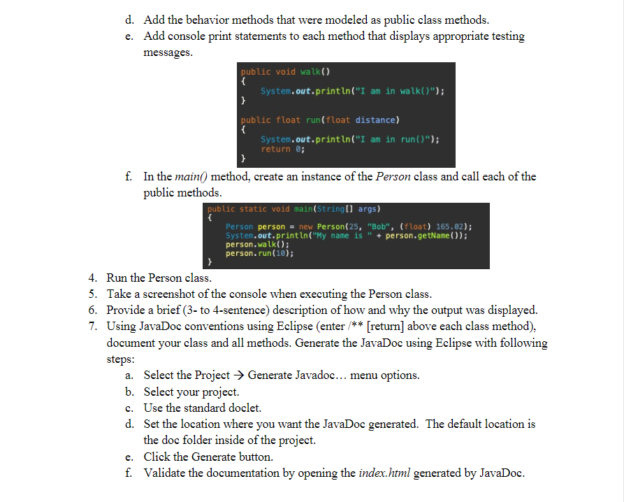 Solved Part 2: Designing, Coding, and Documenting a Person | Chegg.com