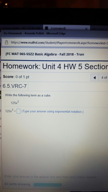 Solved Omework Do Homework Amanda Pollett Microsoft Edge 2