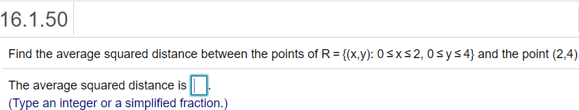Solved Find the average squared distance between the points | Chegg.com