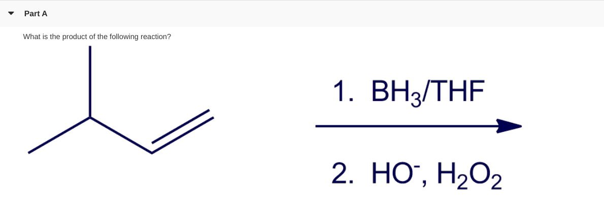 Solved Part A What is the product of the following reaction? | Chegg.com