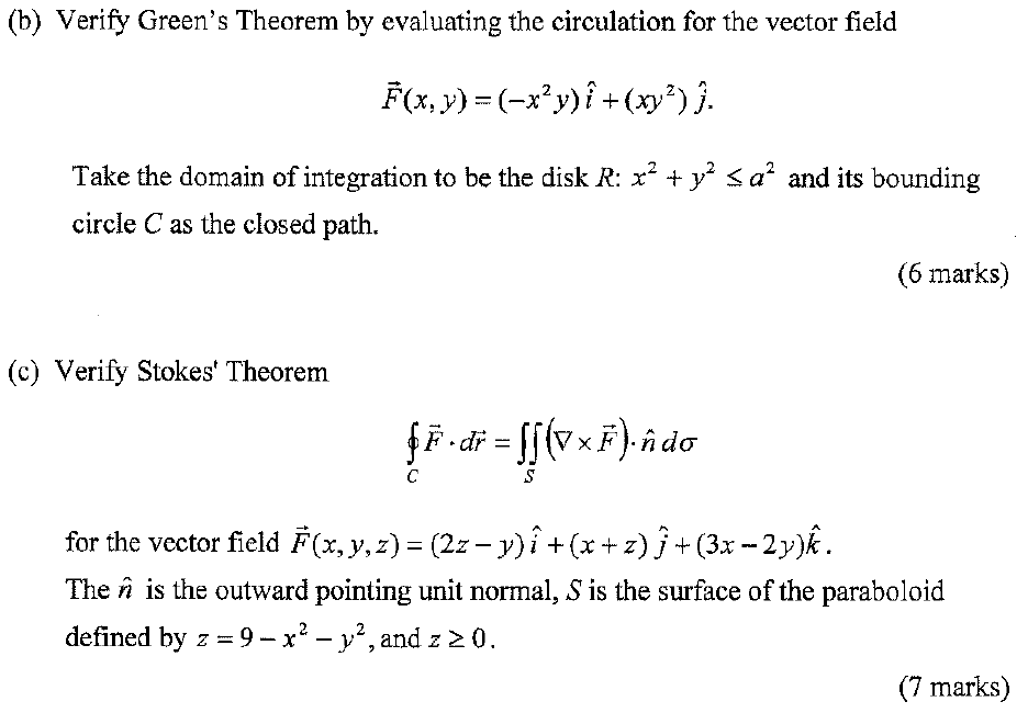 Solved (b) Verify Green's Theorem by evaluating the | Chegg.com