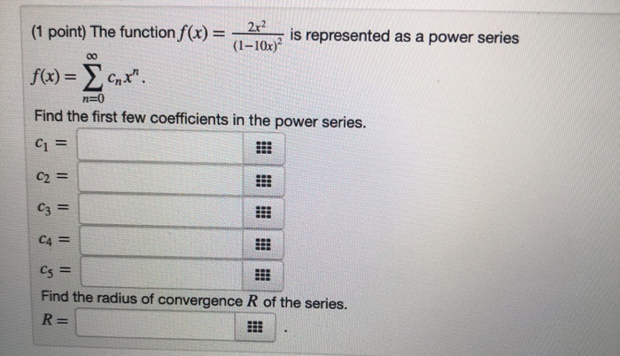 Solved (1 point) The functionf(x) =-S-is represented as a | Chegg.com