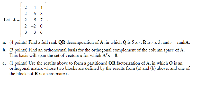 Solved Let A- 2 -1 1 2 6 8 2 5 7 2 -2 0 3 36 نیا نیا a. (4 | Chegg.com