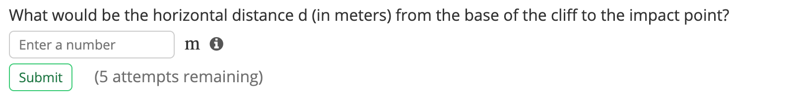 Solved 1+y VO cliff +x h ground d Impact point Zero Launch | Chegg.com
