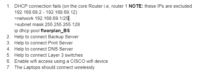 Solved 1. DHCP connection fails (on the core Router i.e, | Chegg.com