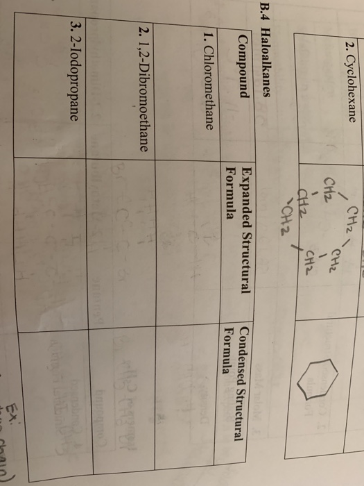 Solved 2. Cyclohexane CH2 CH己 CH2 B.4 Haloalkanes Expanded | Chegg.com