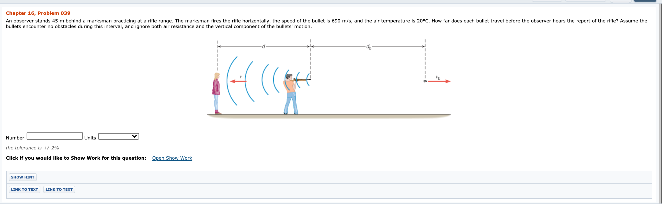 Solved Chapter 16, Problem 039 An observer stands 45 m | Chegg.com