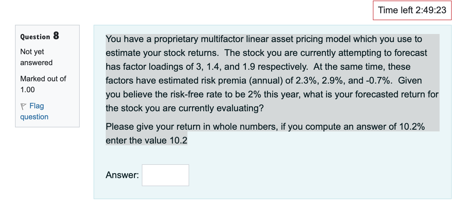 Solved You have a proprietary multifactor linear asset | Chegg.com