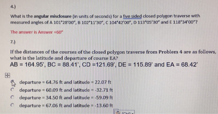 Solved What is the angular misclosure (in units of seconds) | Chegg.com