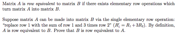 Solved Matrix A is row equivalent to matrix B if there | Chegg.com