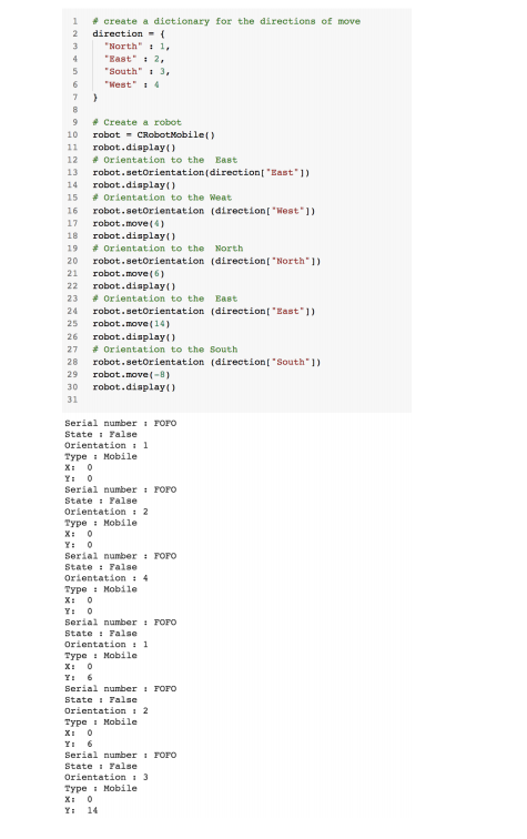 Solved 1. Create a class CRobot that creates a robot defined | Chegg.com