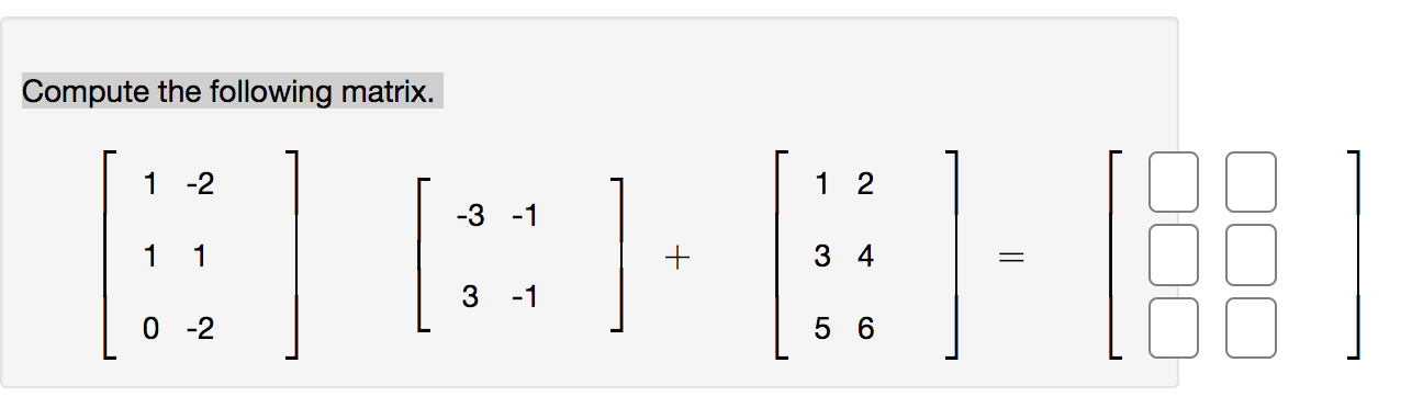 Solved Compute the following matrix. | Chegg.com