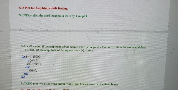 Solved 4. Generate the ASK waveform using for loop (to | Chegg.com