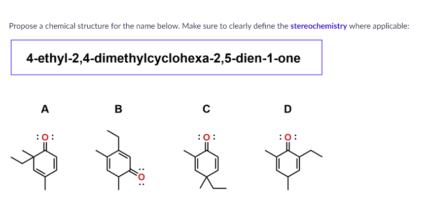 Solved Propose a chemical structure for the name below. Make | Chegg.com