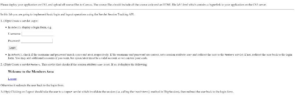 Solved Please deploy your application on CS3, and upload all | Chegg.com