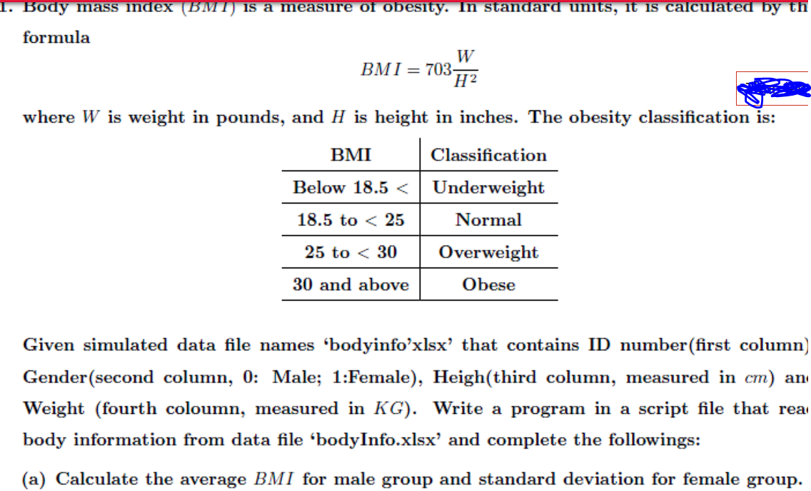 Solved formula BMI=703H2W where W is weight in pounds, and H | Chegg.com