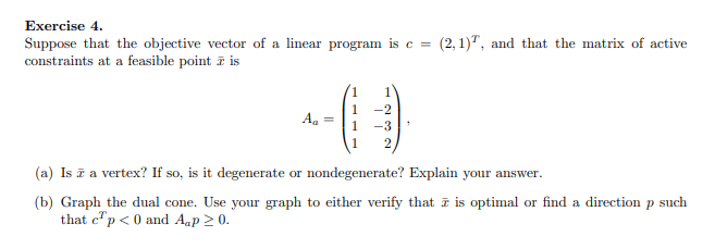 Solved Exercise 4. Suppose that the objective vector of a | Chegg.com