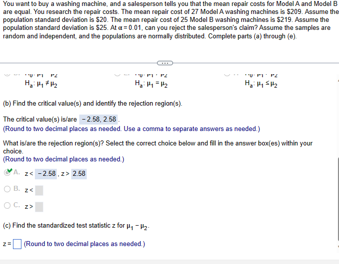 Solved You want to buy a washing machine, and a salesperson | Chegg.com