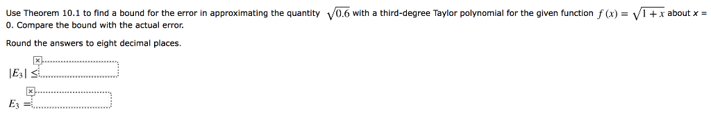 Use Theorem 10.1 to find a bound for the error in | Chegg.com