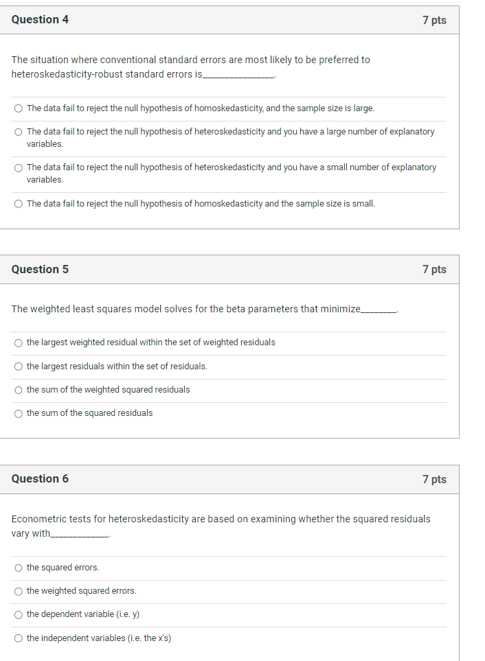 Solved The situation where conventional standard errors are | Chegg.com