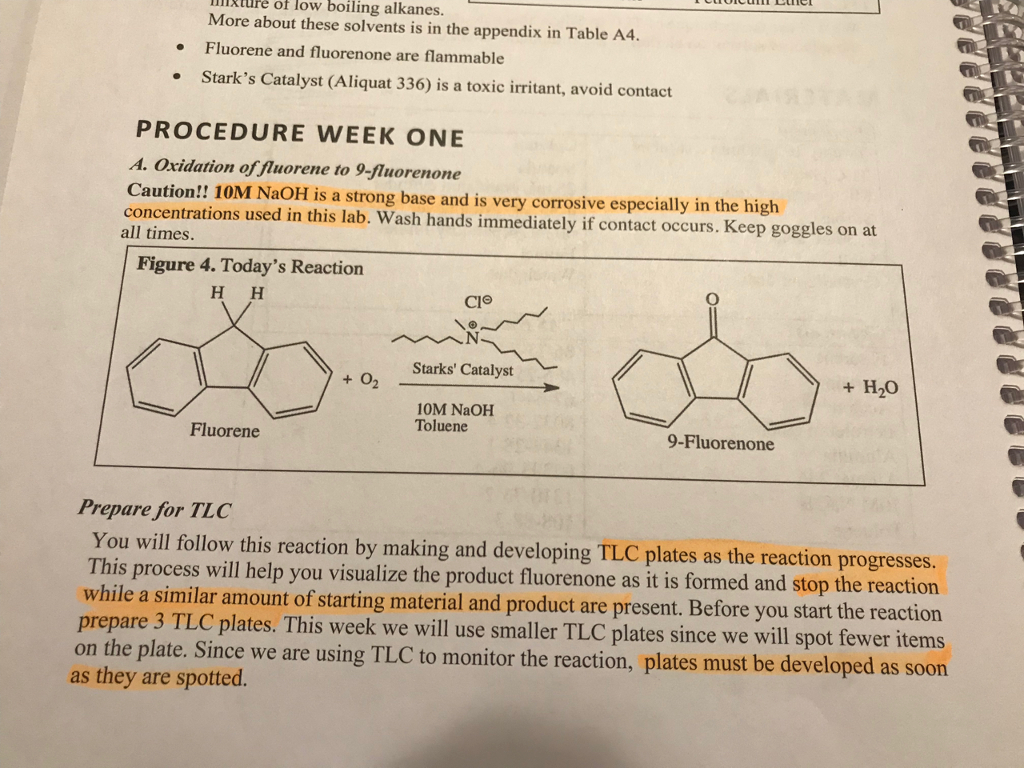 Oxidation of Fluorene-17 E1. QUESTIONS, 9 points 1. | Chegg.com