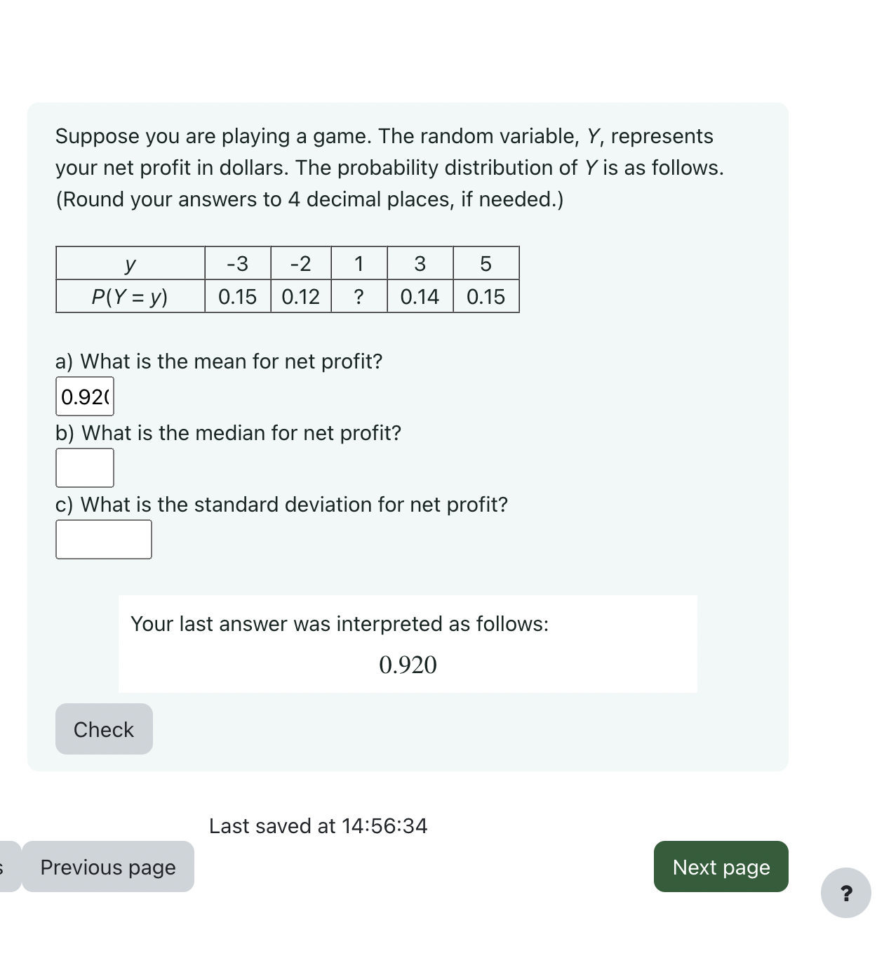 Solved Suppose you are playing a game. The random variable, | Chegg.com