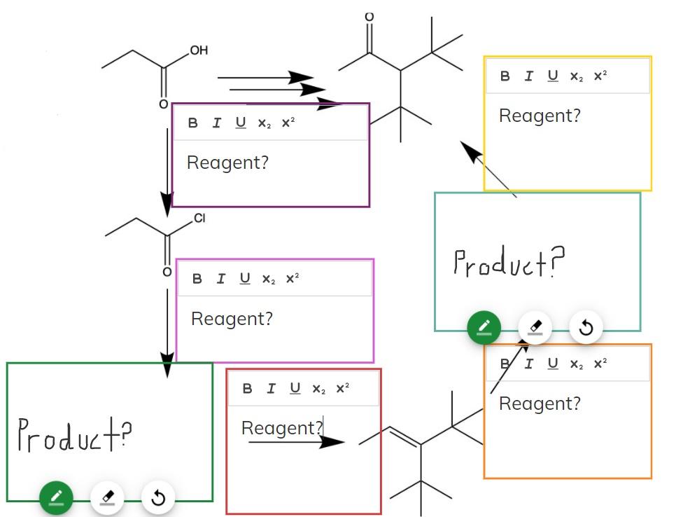 Solved ОН BI U X2 X2 BI U X2 X2 Reagent? Reagent? CI | Chegg.com