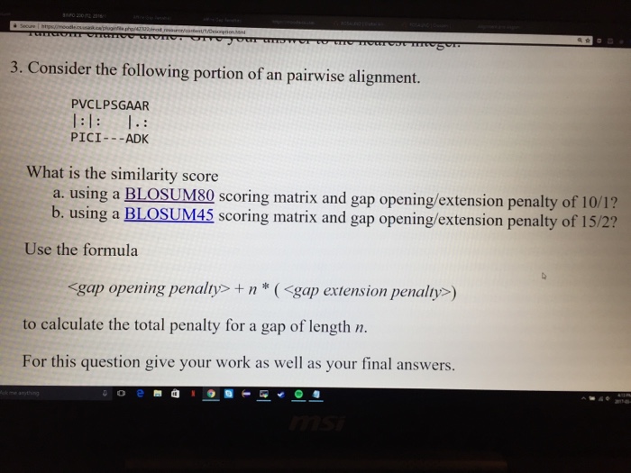 3. Consider the following portion of an pairwise | Chegg.com