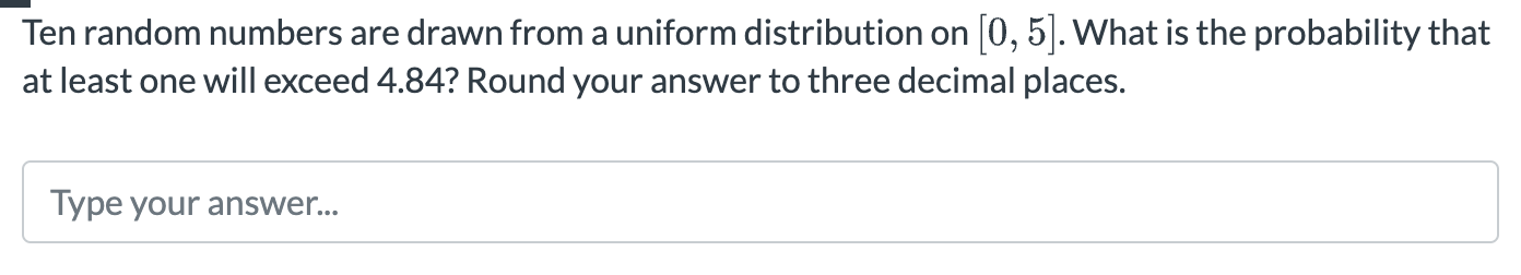 Solved Ten random numbers are drawn from a uniform | Chegg.com