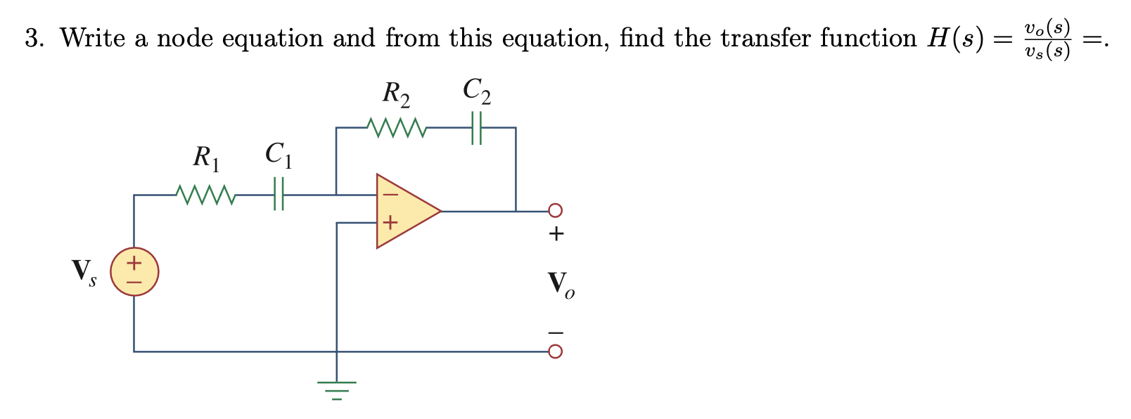 Solved Write a node equation and from this equation, find | Chegg.com