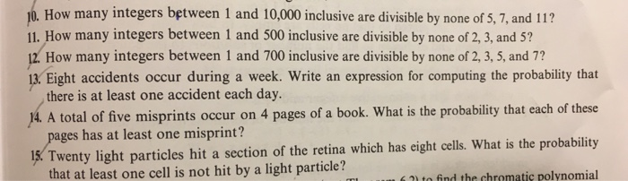 Solved O. How many integers between I and 10,000 inclusive | Chegg.com
