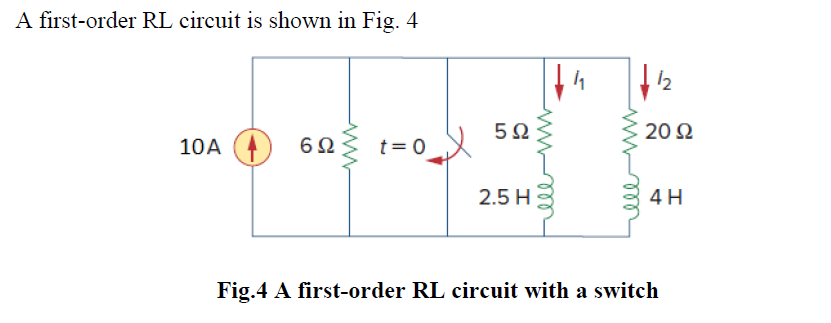 Solved A first-order RL circuit is shown in Fig. 4 2 5Ω 20 Ω | Chegg.com