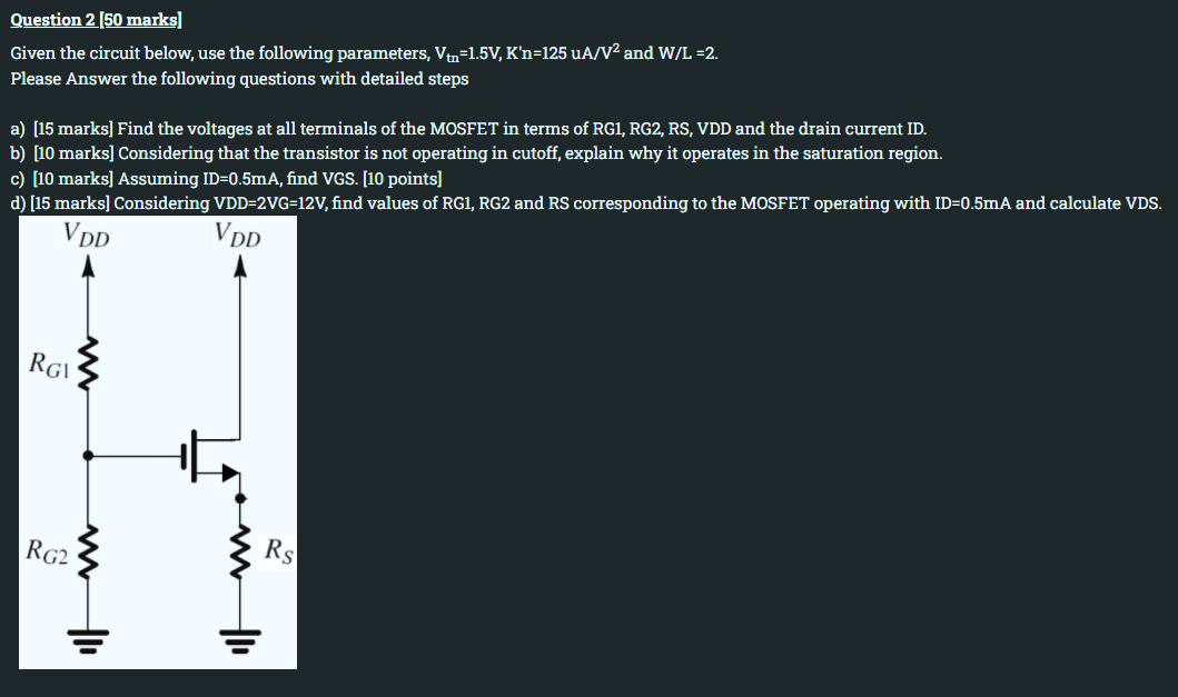 Solved Question 2 (50 marks] Given the circuit below, use | Chegg.com