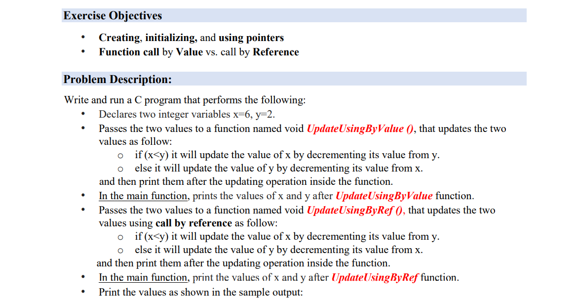 Solved Exercise Objectives - Creating, initializing, and | Chegg.com