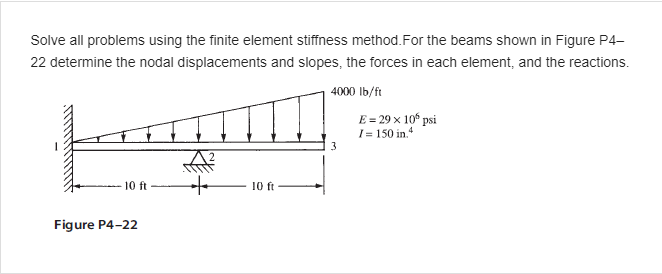 Solved Solve all problems using the finite element stiffness | Chegg.com