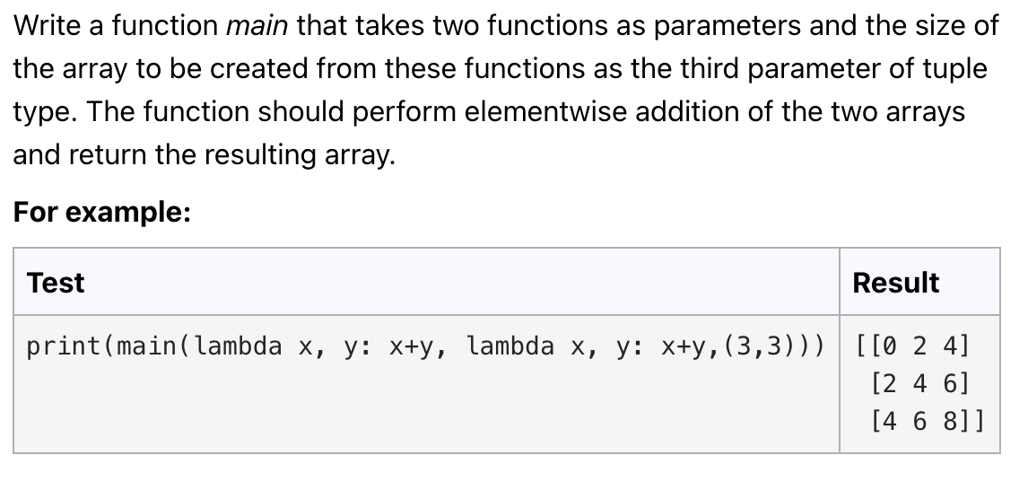 Solved Write a function main that takes two functions as | Chegg.com