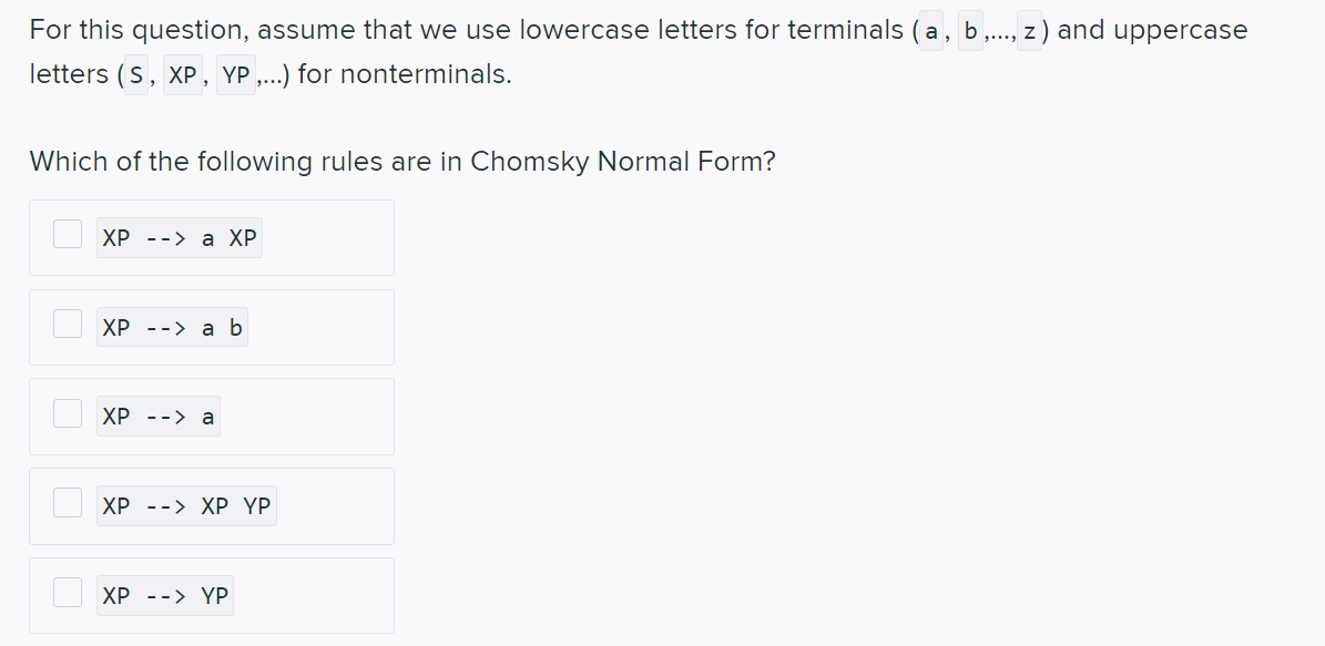 Solved For this question, assume that we use lowercase | Chegg.com