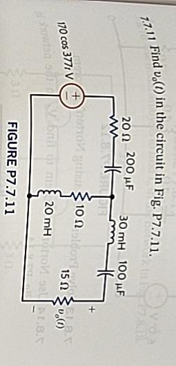 Solved 1.7.11 Find vo(t) in the circuit in Fig. P7.7.11. | Chegg.com