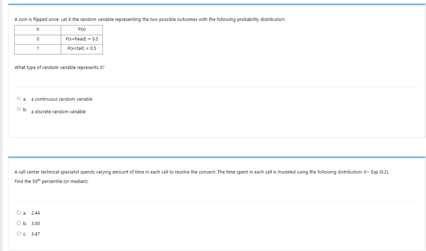 Solved What type of random variable represents X ? a. a | Chegg.com