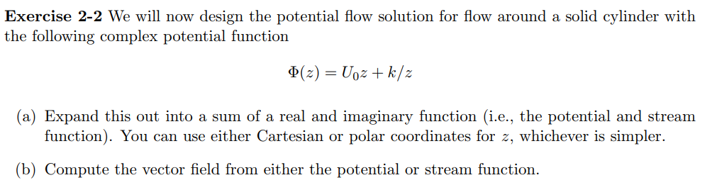 Solved Exercise the following complex potential function 2-2 | Chegg.com