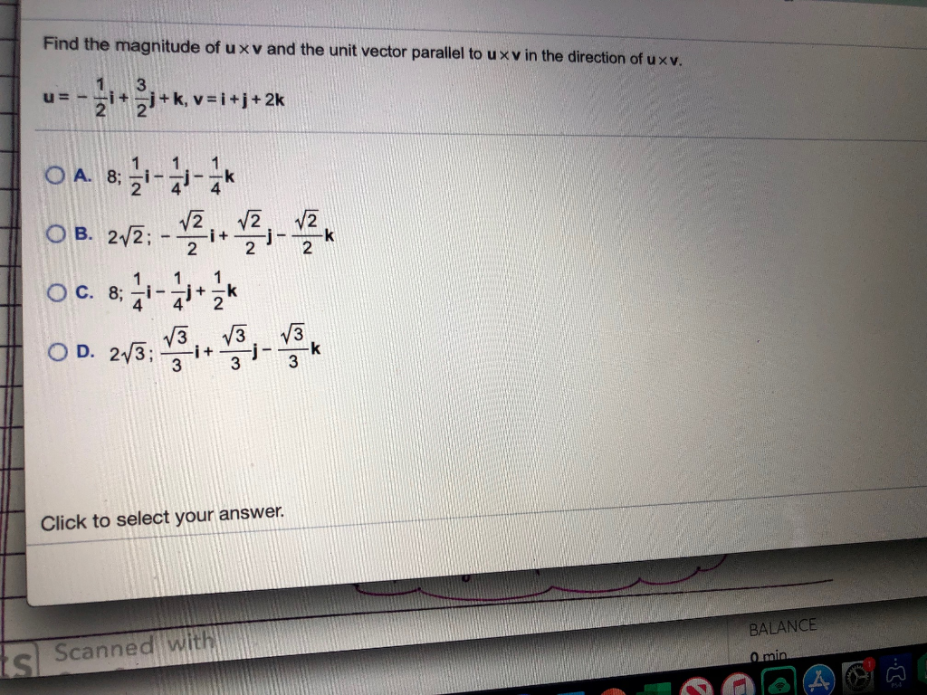 Solved Find the magnitude of u x v and the unit vector | Chegg.com